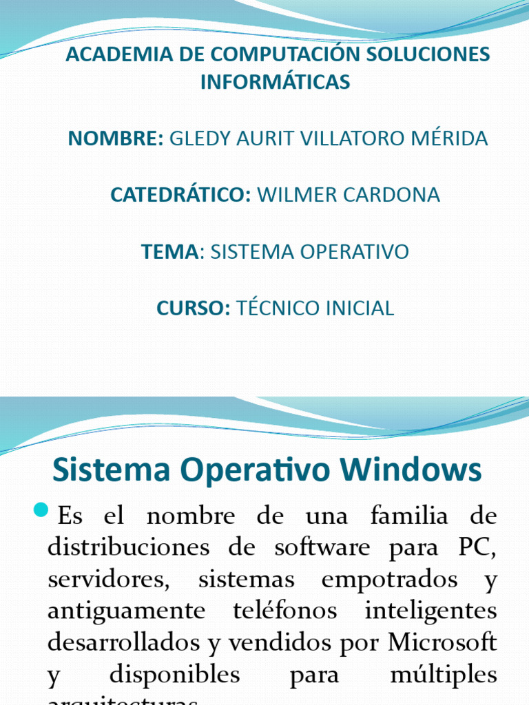 Diapositiva Exposición Windows | PDF | Microsoft Windows | Microsoft