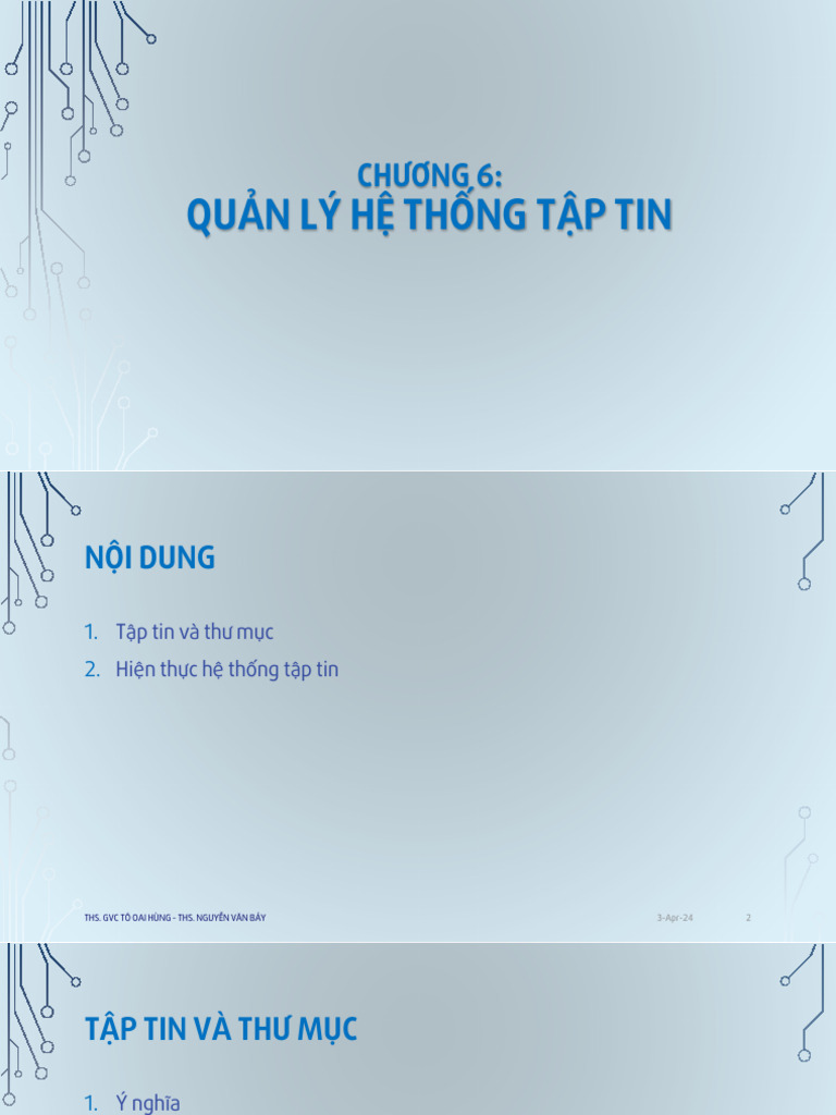 Chapter6 QuanLyHeThongFile | PDF