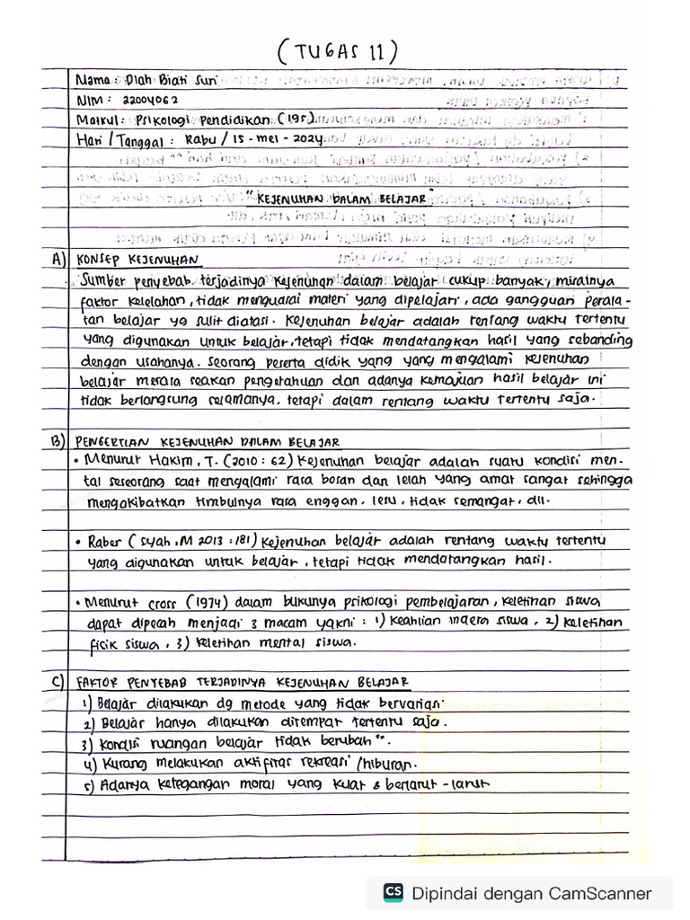 Tugas 11 Psikopen - Diah Biati Suri | PDF