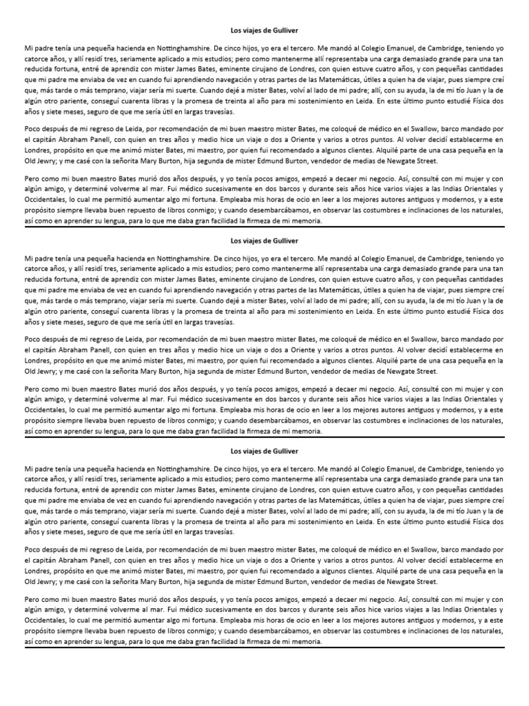 Los Viajes de Gulliver | PDF