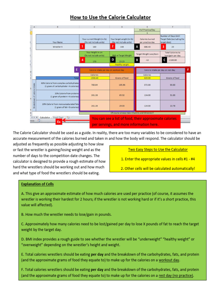 How To Use The Calorie Calculator | PDF | Calorie | Body Mass Index