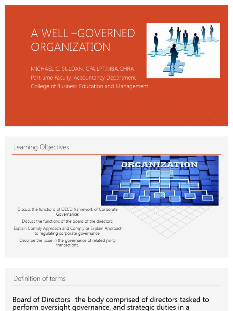 L2 A Well Governed Organization | PDF | Internal Control | Sarbanes ...