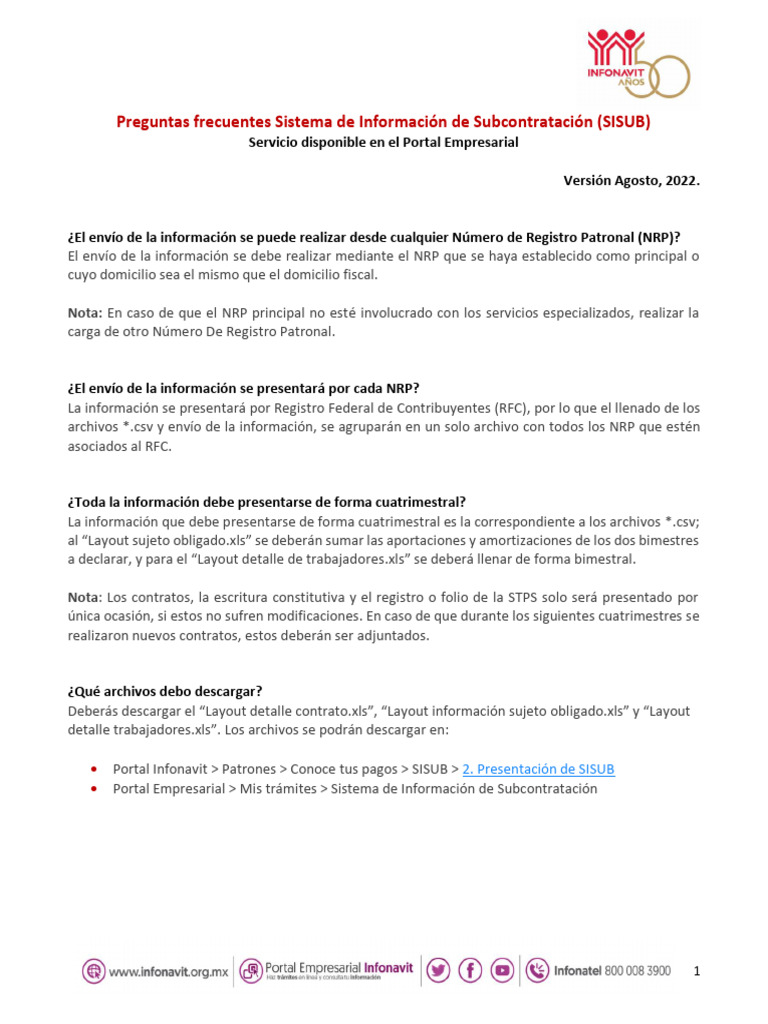Guía de Llenado del SISUB 2022 | PDF