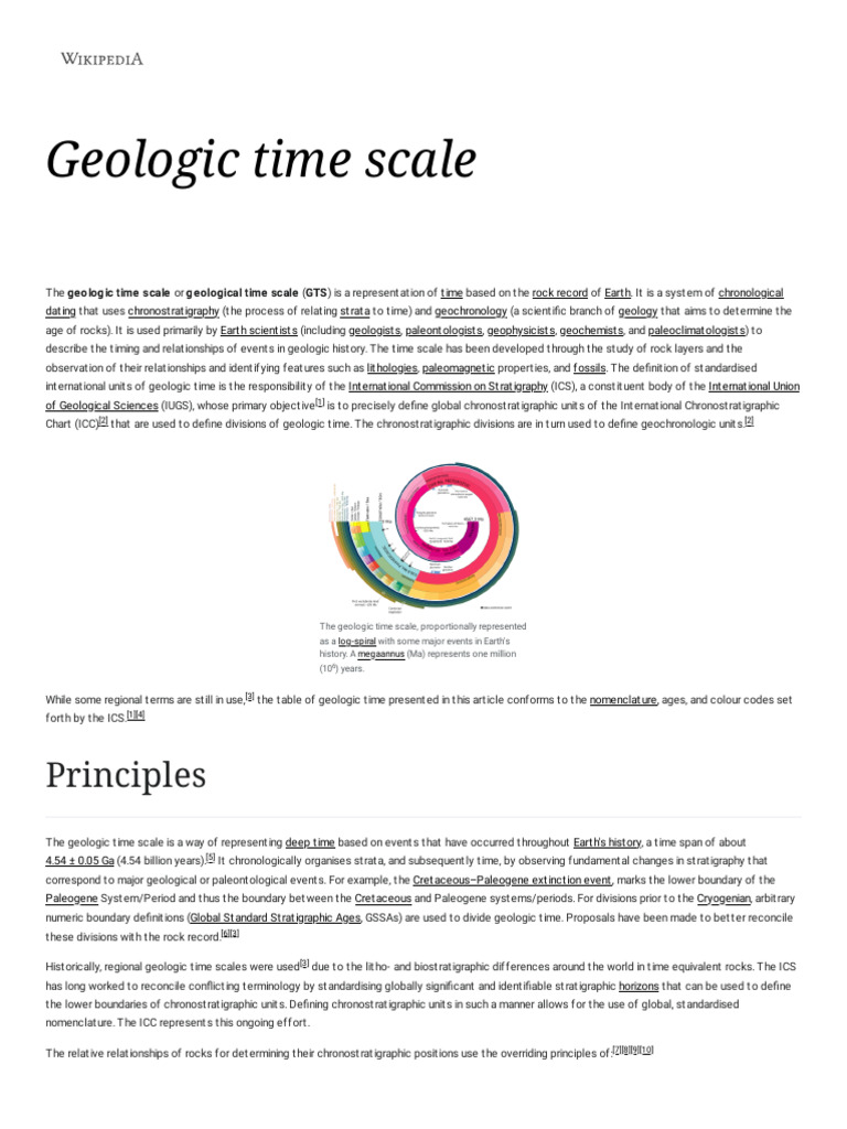 Geologic Time Scale - Wikipedia | PDF | Geologic Time Scale | Stratigraphy
