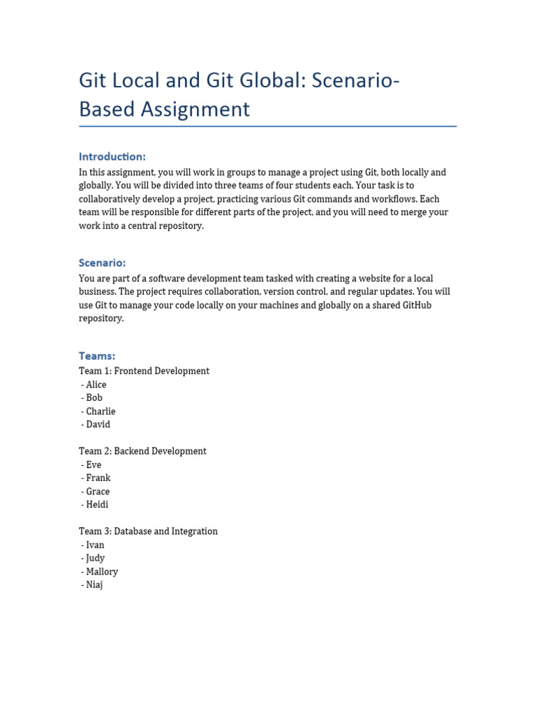 Git Collaboration Project Assignment | PDF | Information Technology Management | Information ...