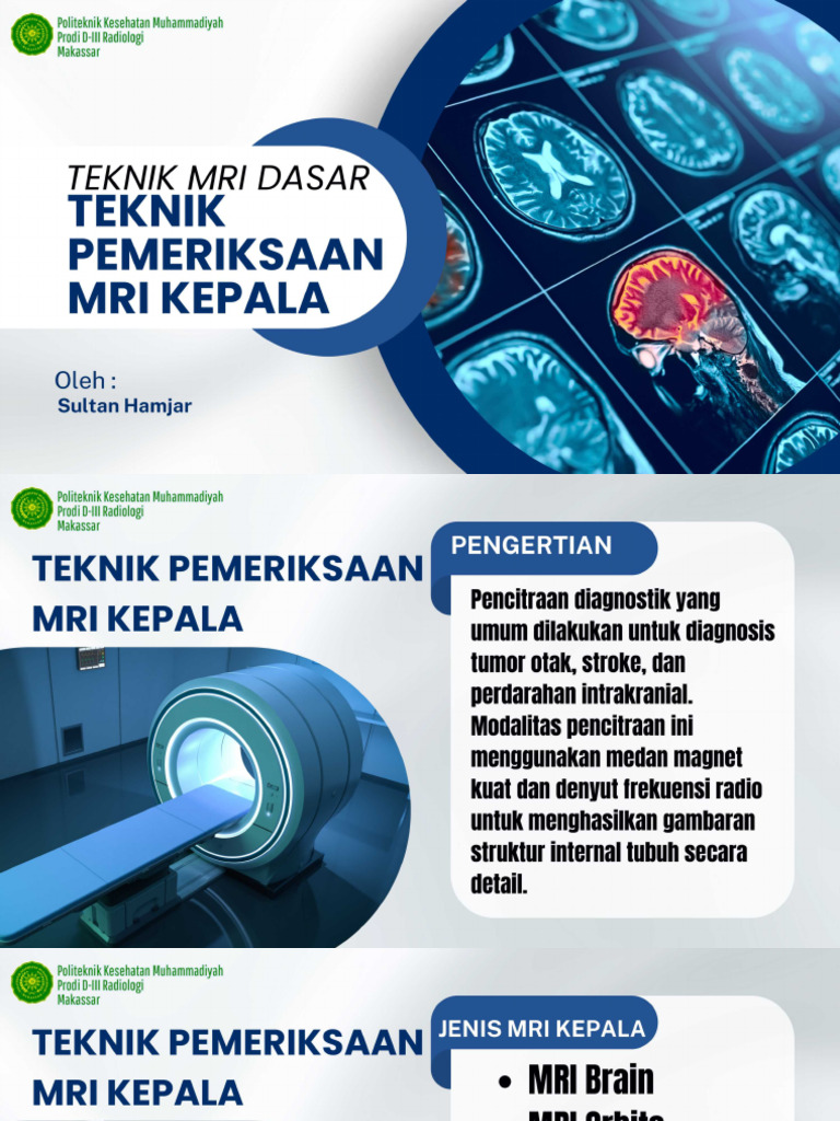 Part 11 Teknik Pemeriksaan MRI Kepala | PDF