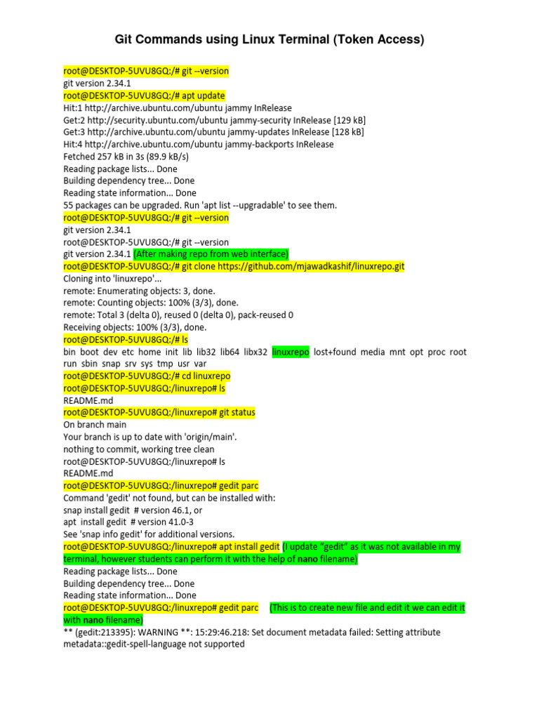 Today's Task (Git Using Linux Terminal) | PDF | Computer Architecture | System Software