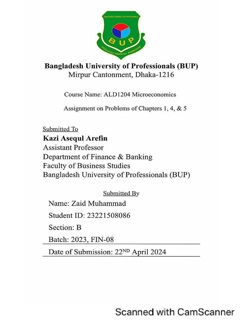 Econ Assignment - 086 | PDF