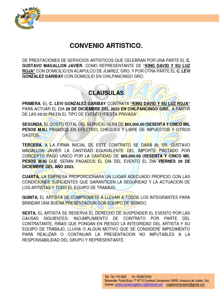 CONTRATO Ejemplo | PDF