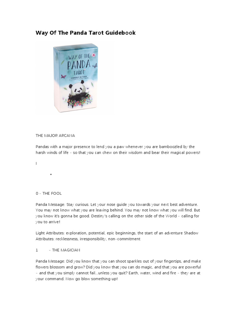 Way of The Panda Tarot Guidebook | PDF | Thought | Truth