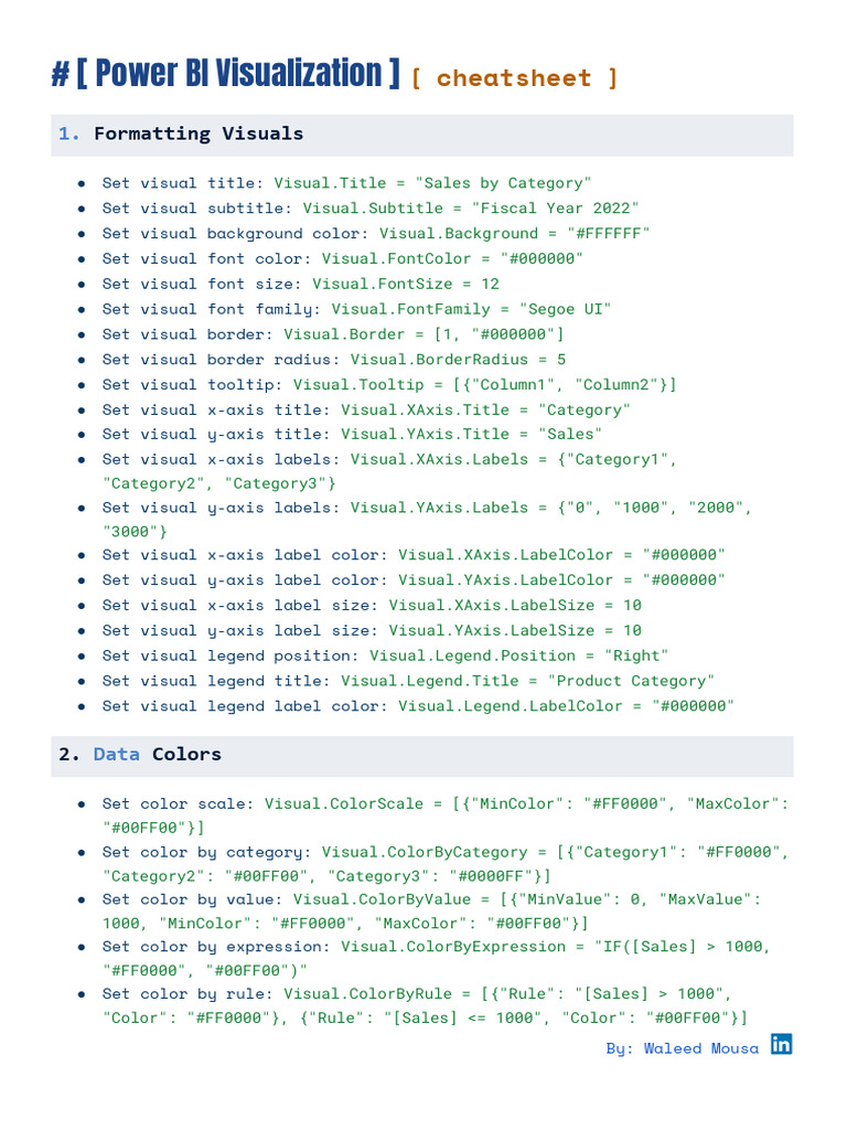 Power BI Visualization Cheatsheet 1712111775 | PDF | Business | Art