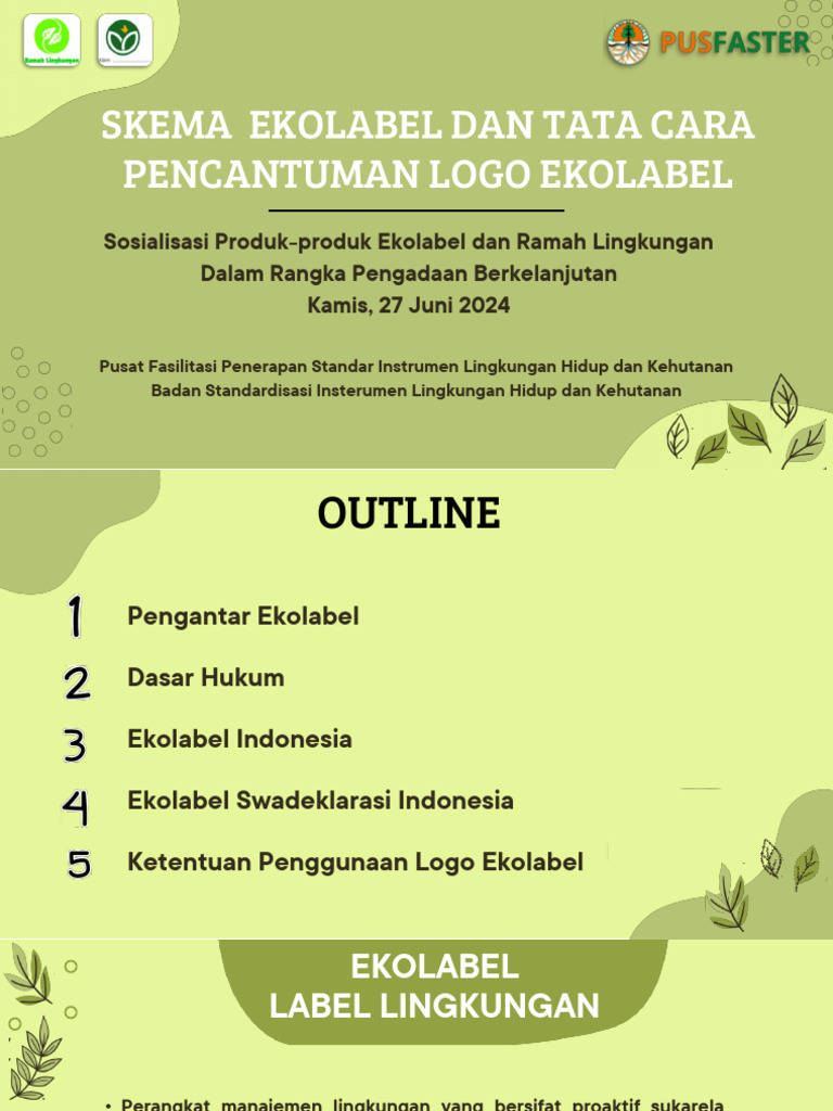 Bahan Presentasi CoP Batch V Sosialisasi 27 Juni 2024 EKOLABEL Dan GPP | PDF