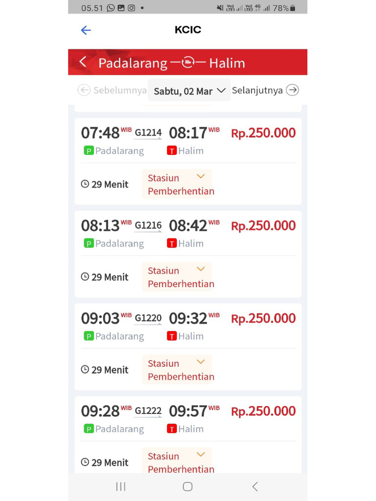 Tarif KCIC Padalarang Halim TGL 2 Maret 2024 | PDF