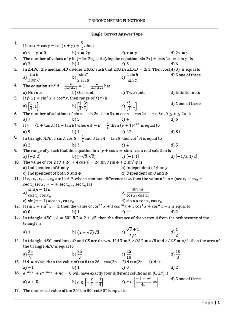 JEE Mains+ Advanced Question Bank | PDF | Triangle | Euclidean Plane ...