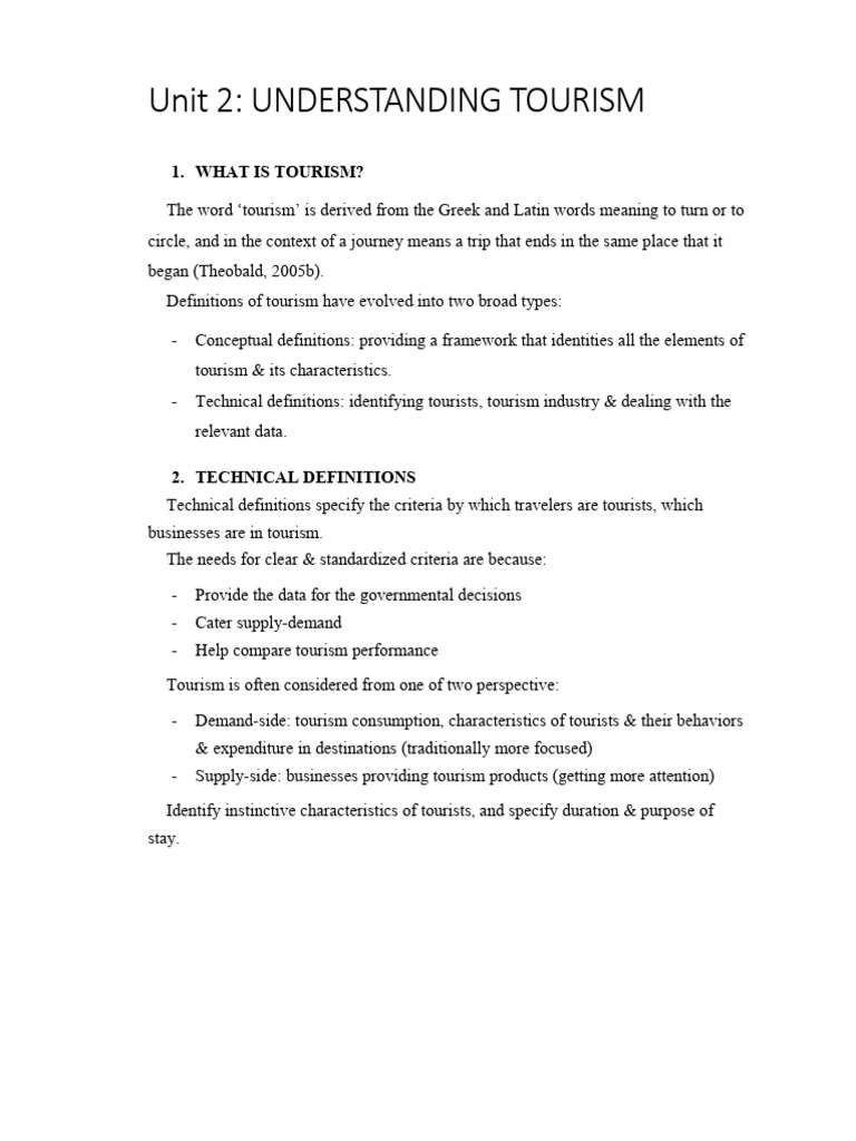 Understanding Tourism Concepts | PDF | Tourism | Travel Agency