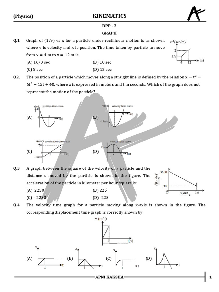 DPP - 02 | PDF | Velocity | Acceleration