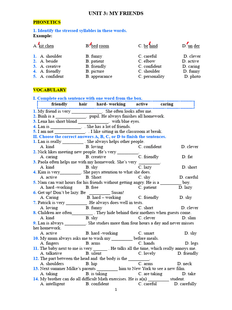 Unit 3 My Friends | PDF