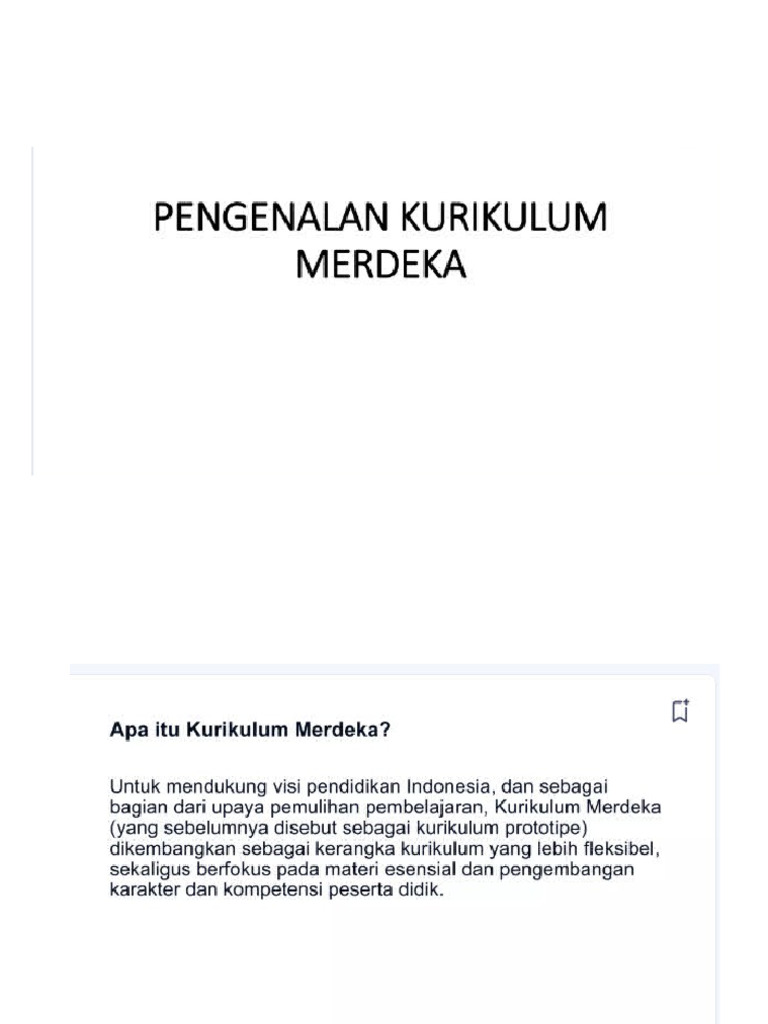 Pengenalan Kurikulum Merdeka | PDF