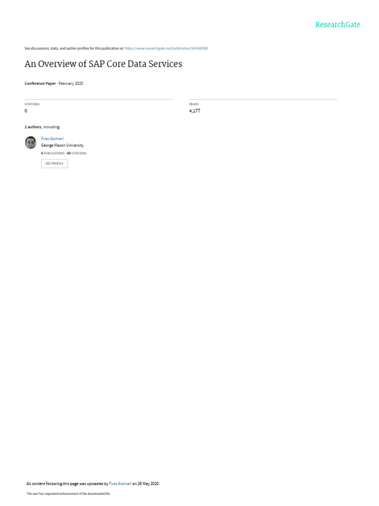 An Overview of SAP Core Data Services | PDF | Databases | Sql