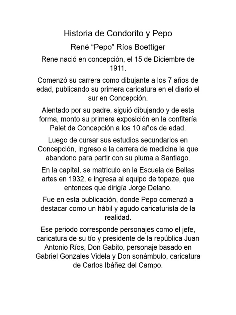 Historia de Condorito y Pepo | PDF | Chile