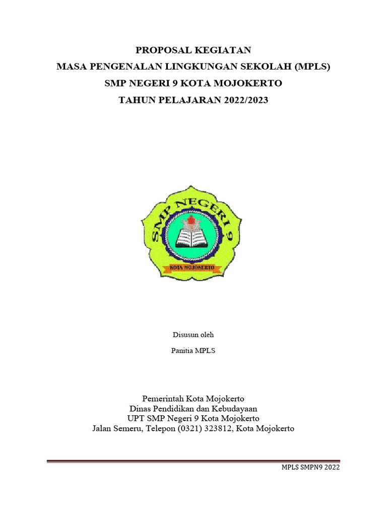 Proposal MPLS SMPN 9 Mojokerto 2022 | PDF