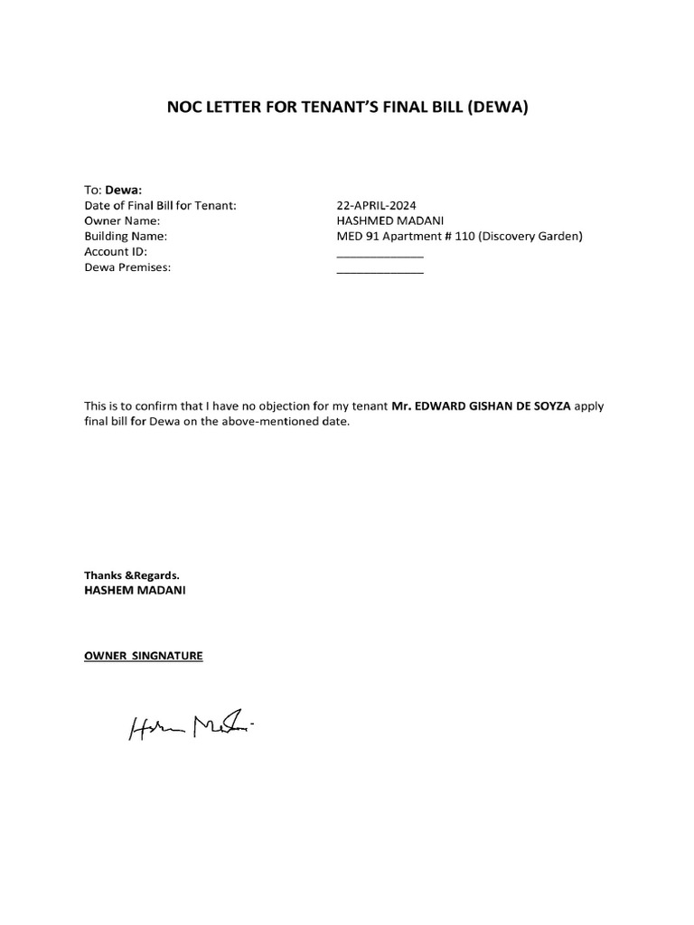 UAE NOC For Move Out | PDF