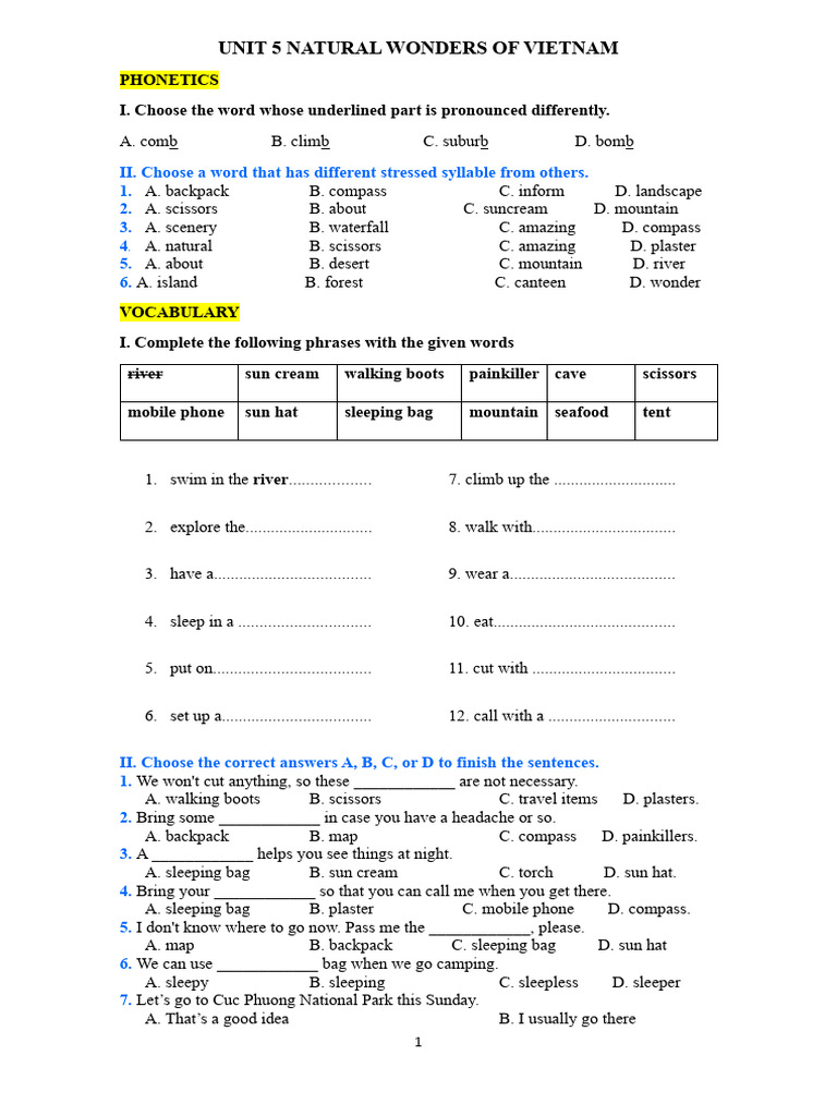 Unit 5 Natural Wonders of Vietnam | PDF