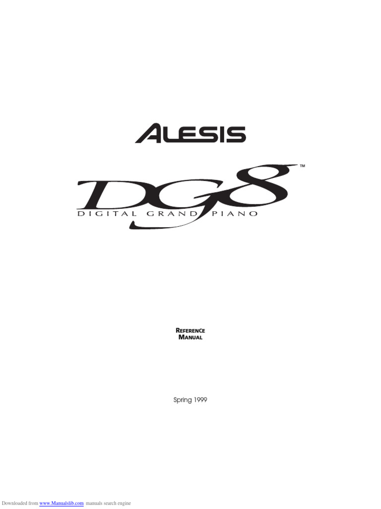 Alesis DG8 Grand Piano Manual | PDF | Piano | Ac Power Plugs And Sockets