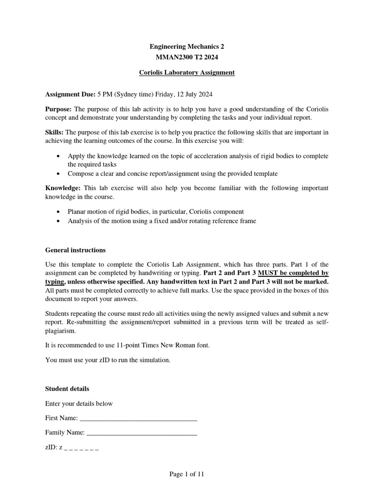 Lab 1 Assignment Template Pdf Acceleration Velocity 7821