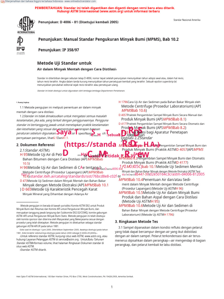 ASTM D4006 81 2005 .En - Id | PDF