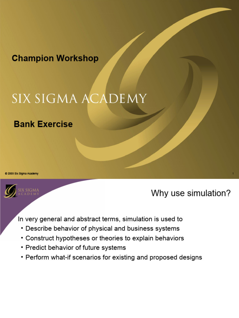 SSA Champion Workshop Bank Exercise | PDF | Simulation | Design For Six ...