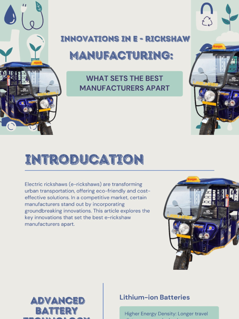 Innovations in E Rickshaw Manufacturing | PDF