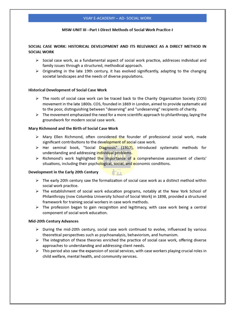 Social Case Work: Methods and Principles | PDF | Psychotherapy | Social ...