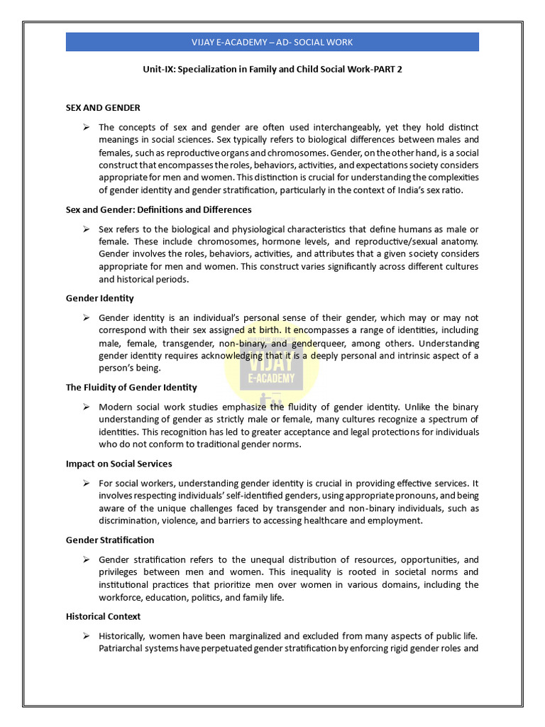 Specialization in Family and Child Social Work | PDF | Feminism ...