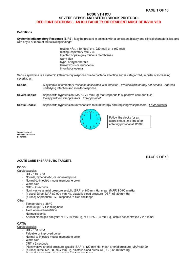 SEVERE SEPSIS AND SEPTIC SHOCK Protocol V 10 14 15 | PDF | Sepsis ...