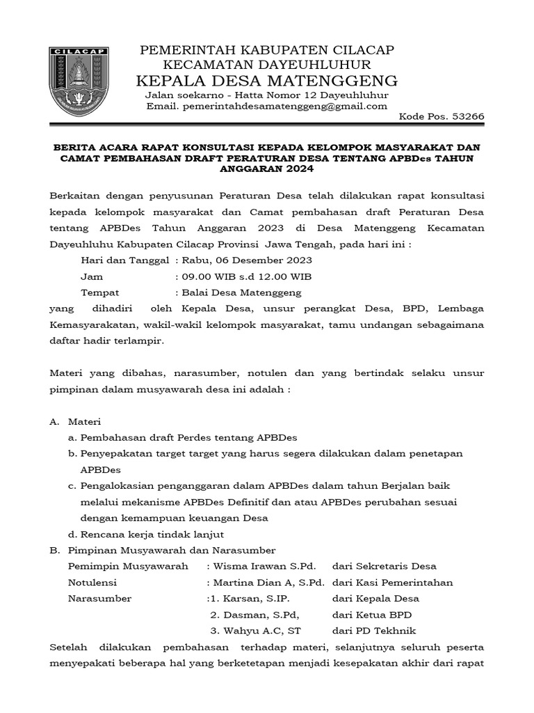 BA Rapat Dengar Pendapat | PDF