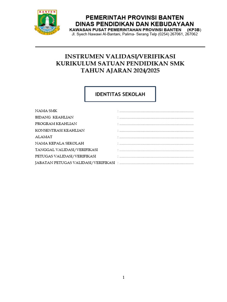 Instrumen Validasi KSP SMK - Tahun 2024 - Revisi | PDF | Karier & Perkembangan