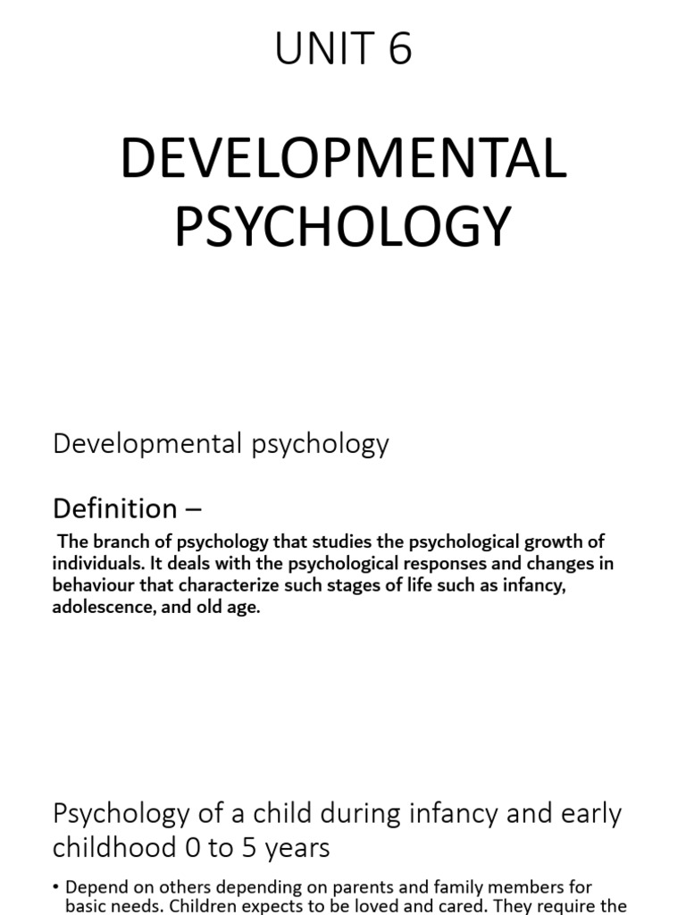 Psychology Unit 6 BSC 1st Yr | PDF | Disability | Intellectual Disability