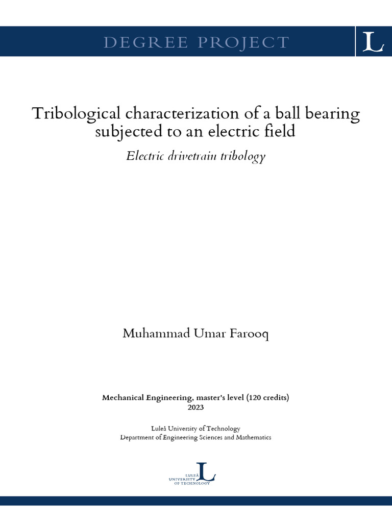 2023 Thesis Electrical Discharge Testing In Bearing Test Rig Download