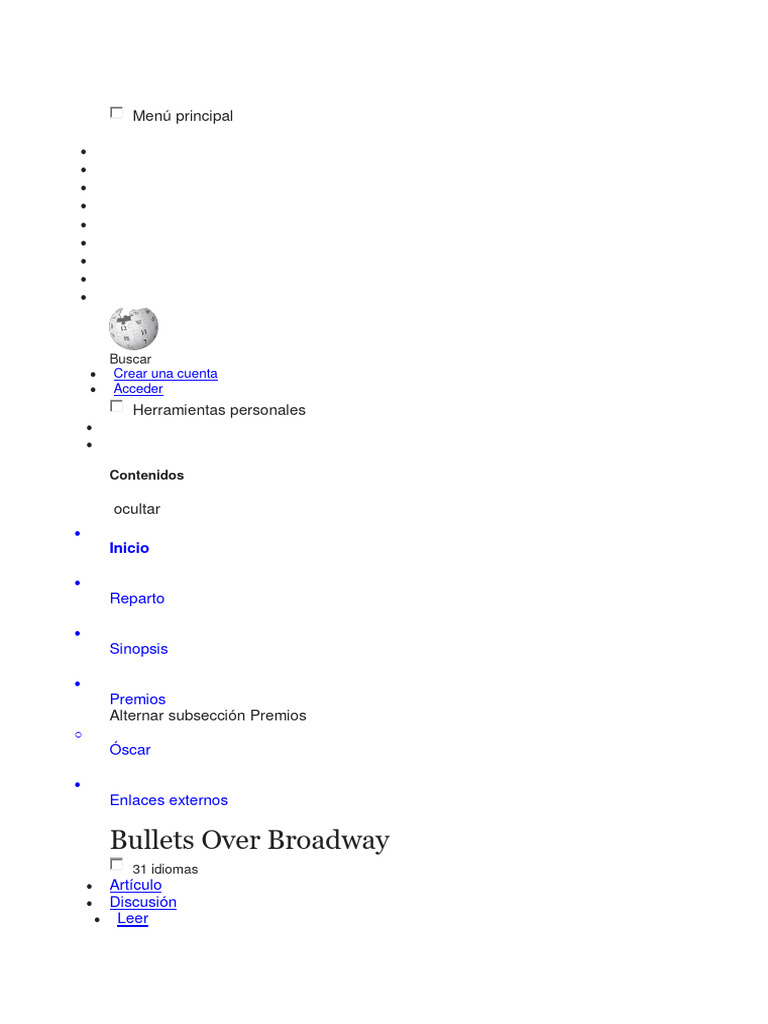 Bullets Over Broadway | PDF