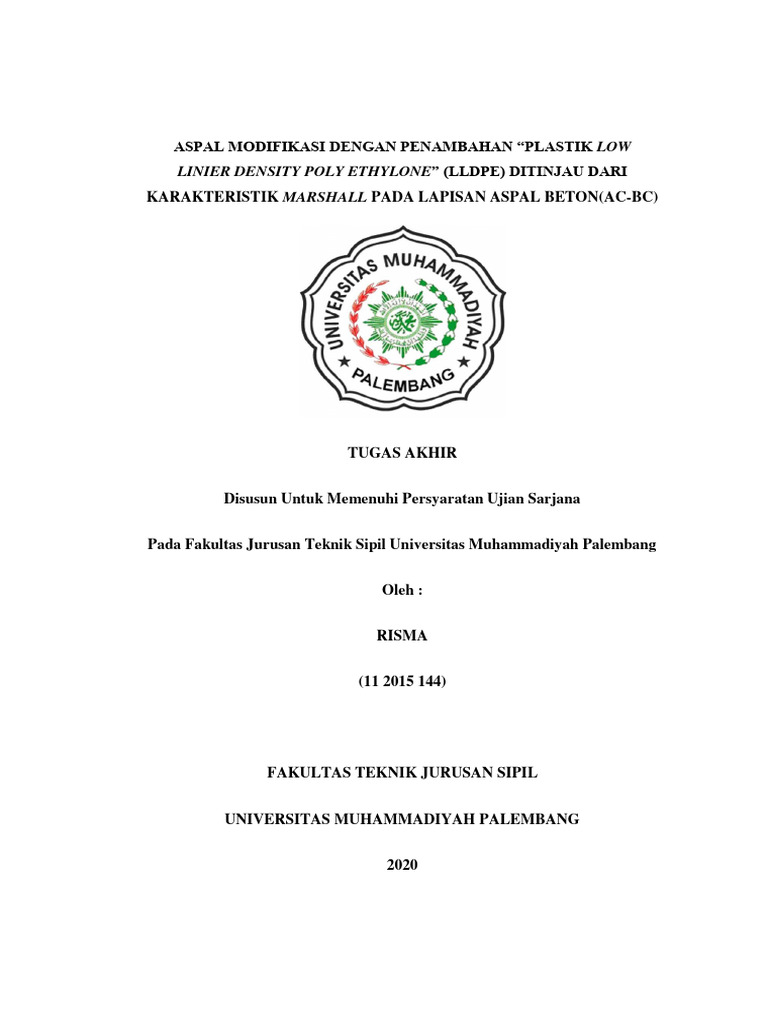 Modifikasi Aspal dengan LLDPE untuk AC-BC | PDF