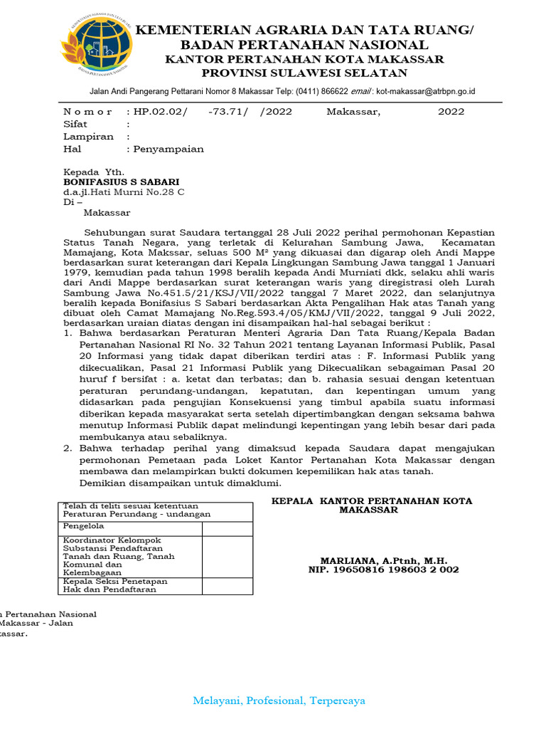 Contoh SK Pemberian Hak Tanah | PDF
