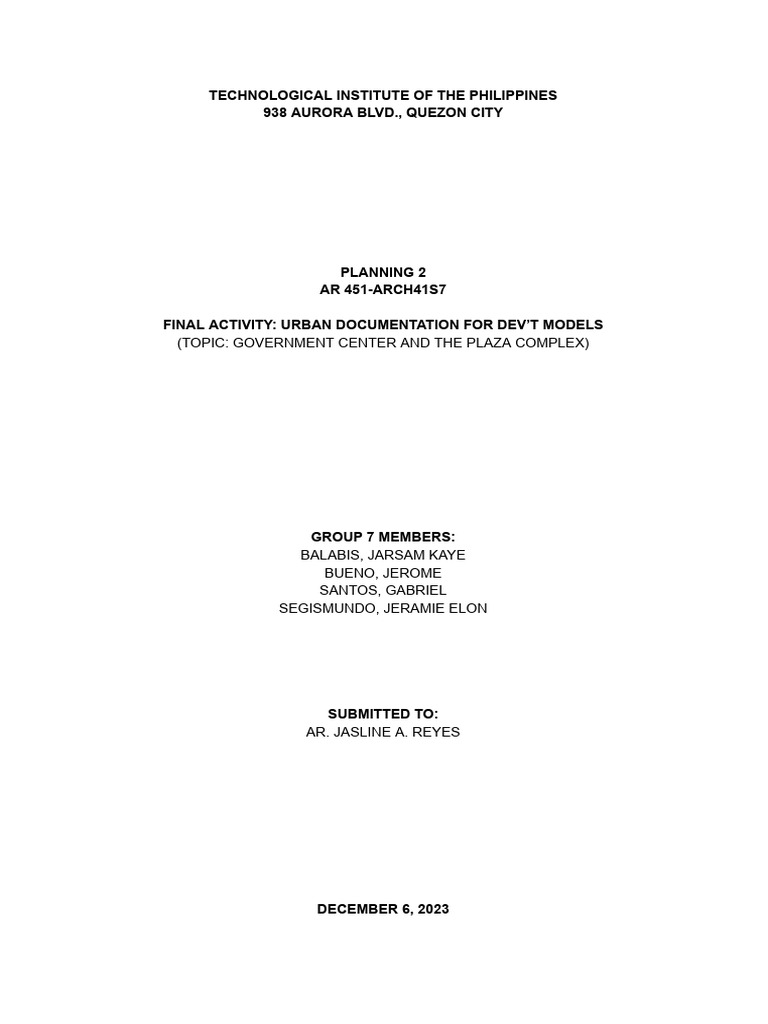 Planning Final Act - Documentation | PDF