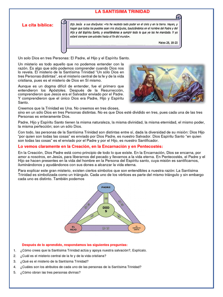 La Santisima Trinidad | PDF | Trinidad | espíritu Santo