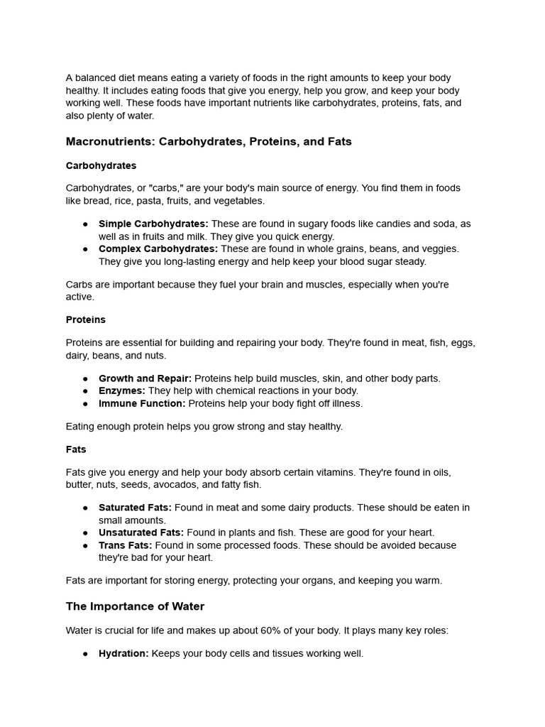 Balanced Diet | PDF | Wellness