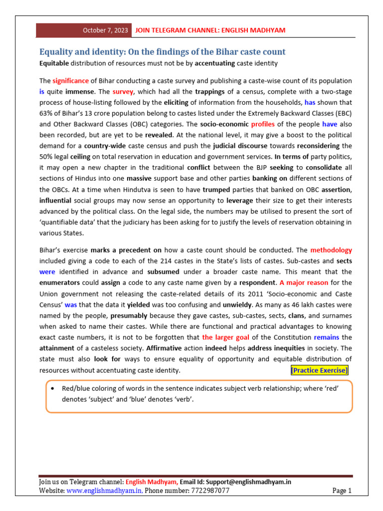 Equality and Identity | PDF | Caste | Verb