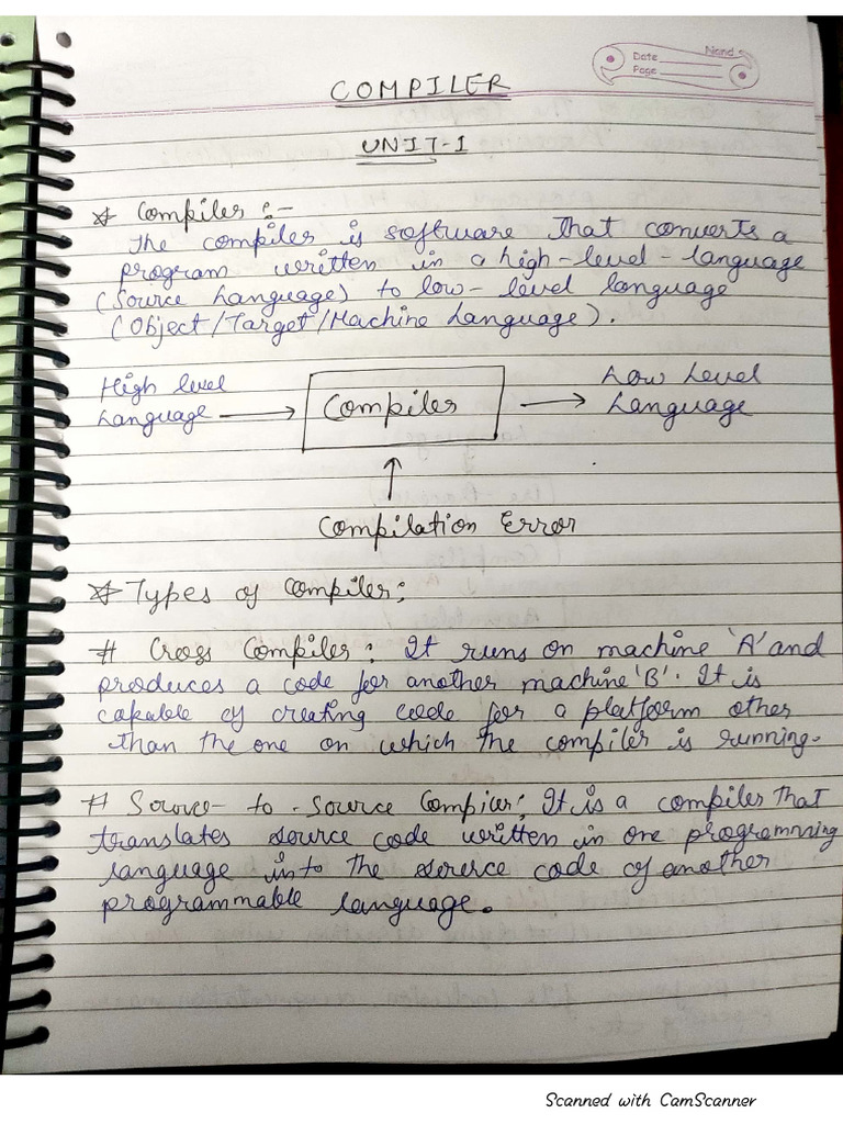 Unit 1 Compiler | PDF