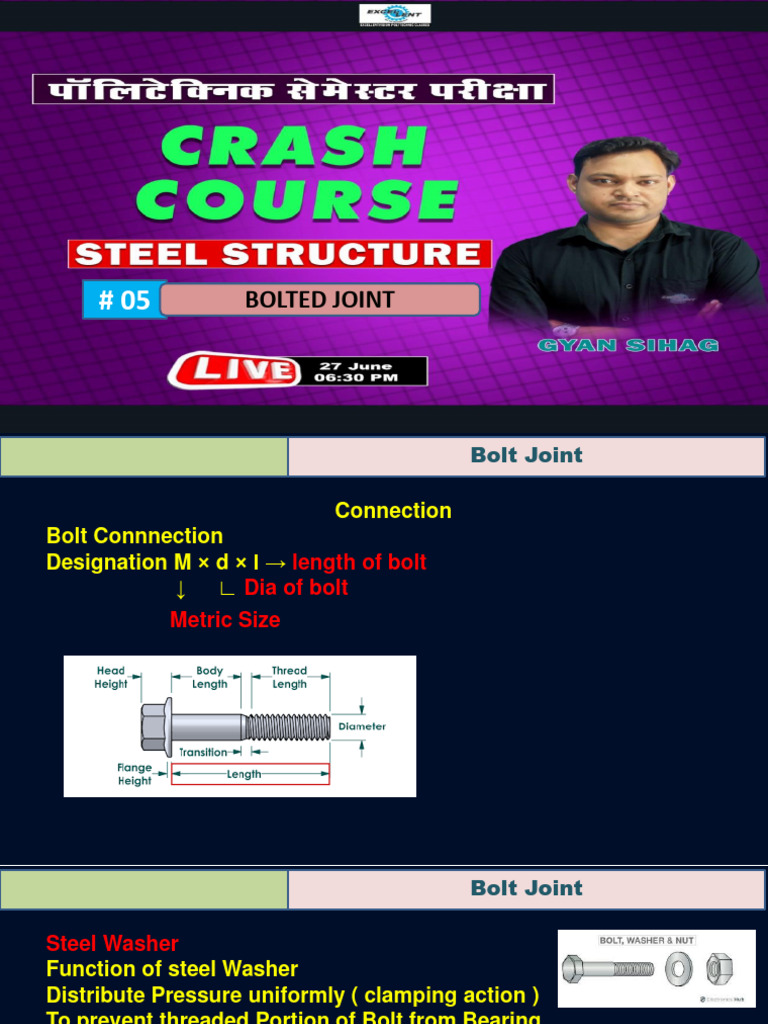 Steel Sir) Lec05 | PDF | Screw | Materials