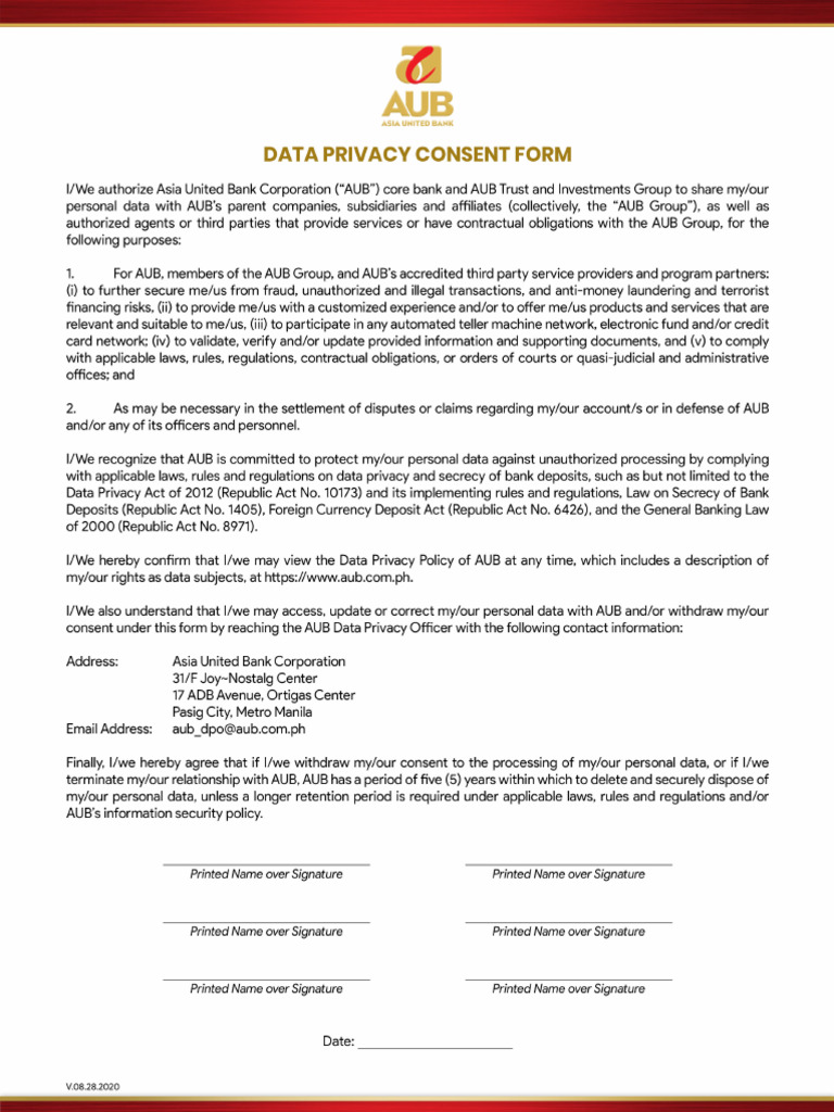 AUB Data Privacy | PDF