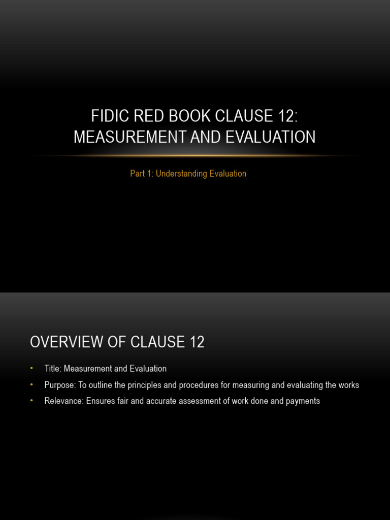 FIDIC Red Book Clause 12 Part 1 | PDF